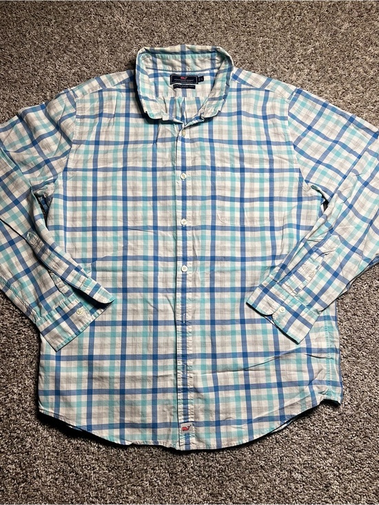 Vineyard Vines | Shirts | Vineyard Vines Light Blue And White Plaid ...